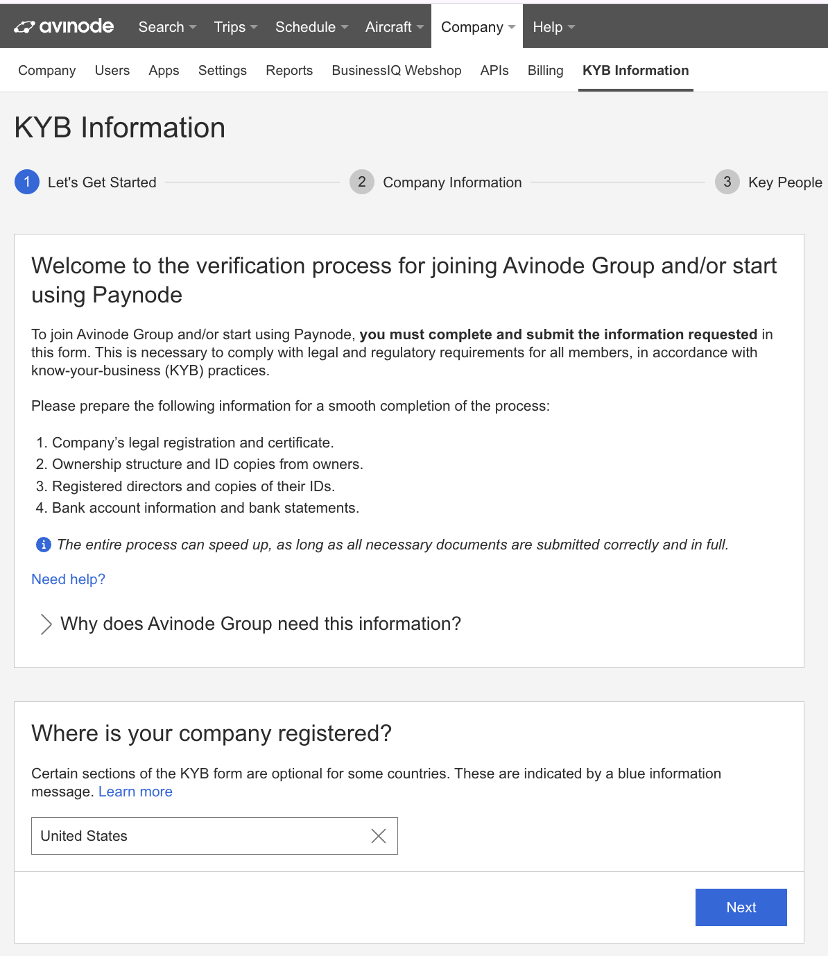 KYB information form – Avinode Group