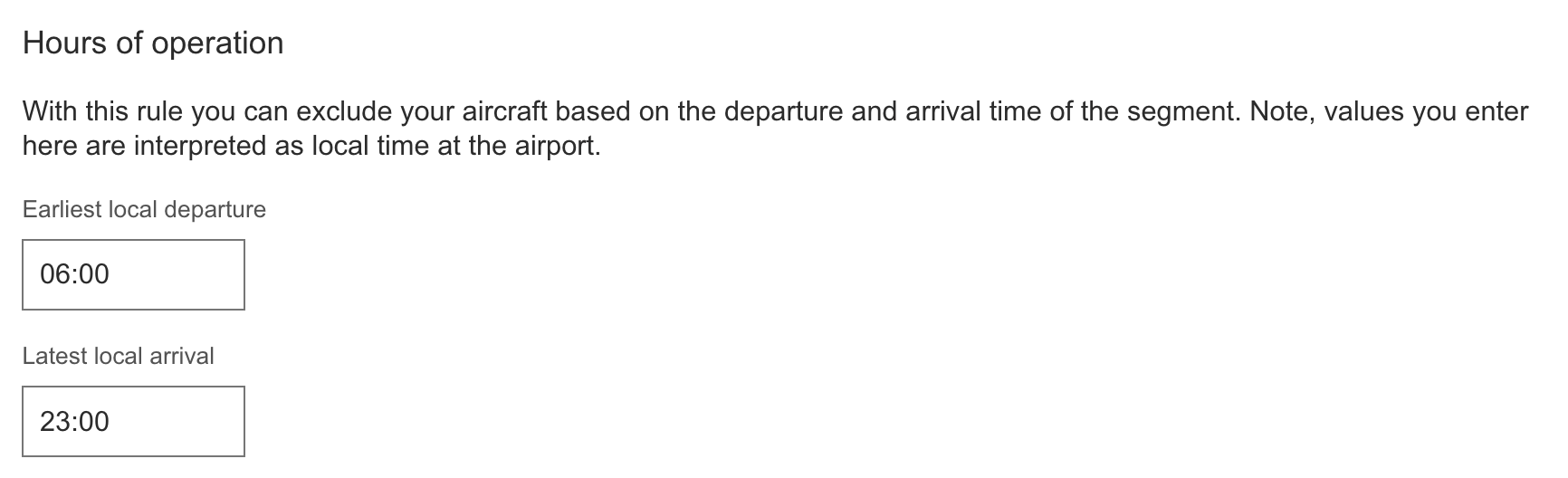 Set up rules for Hours of Operation – Avinode Group