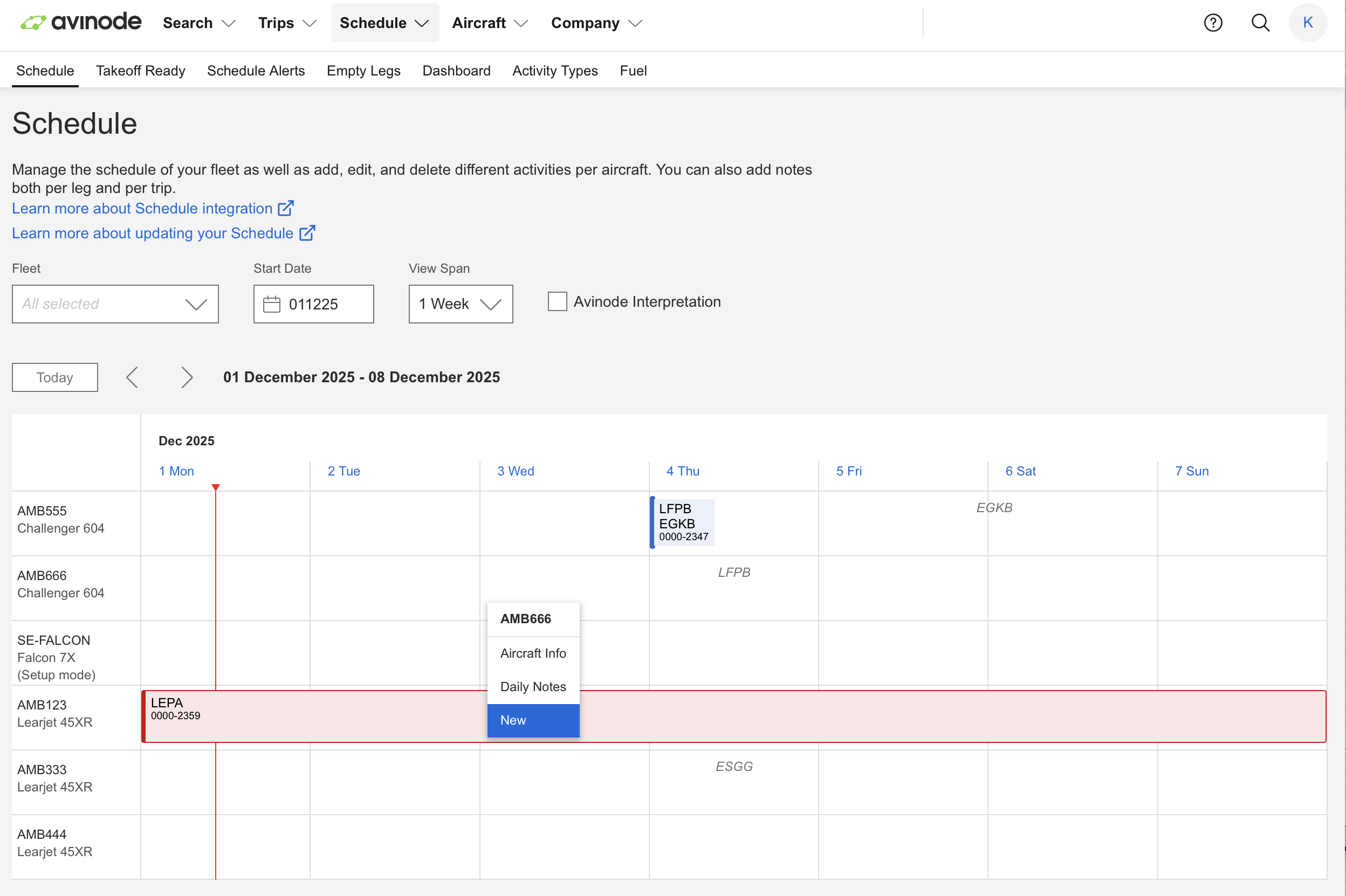 Updating your Schedule – Avinode Group